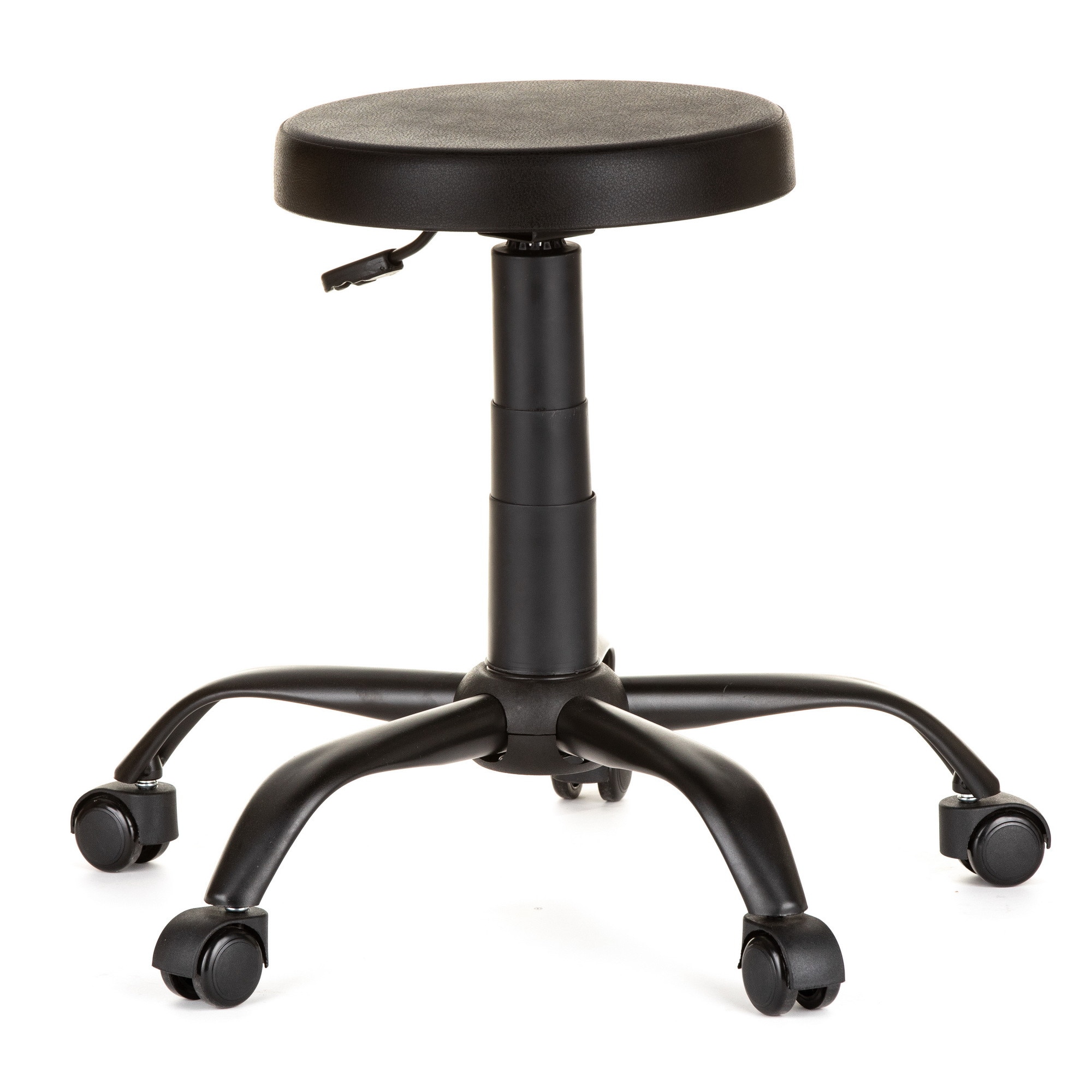 Scaun laborator QMOBILI 1290 ROT BL Negru, sezut rotund poliuretan ...