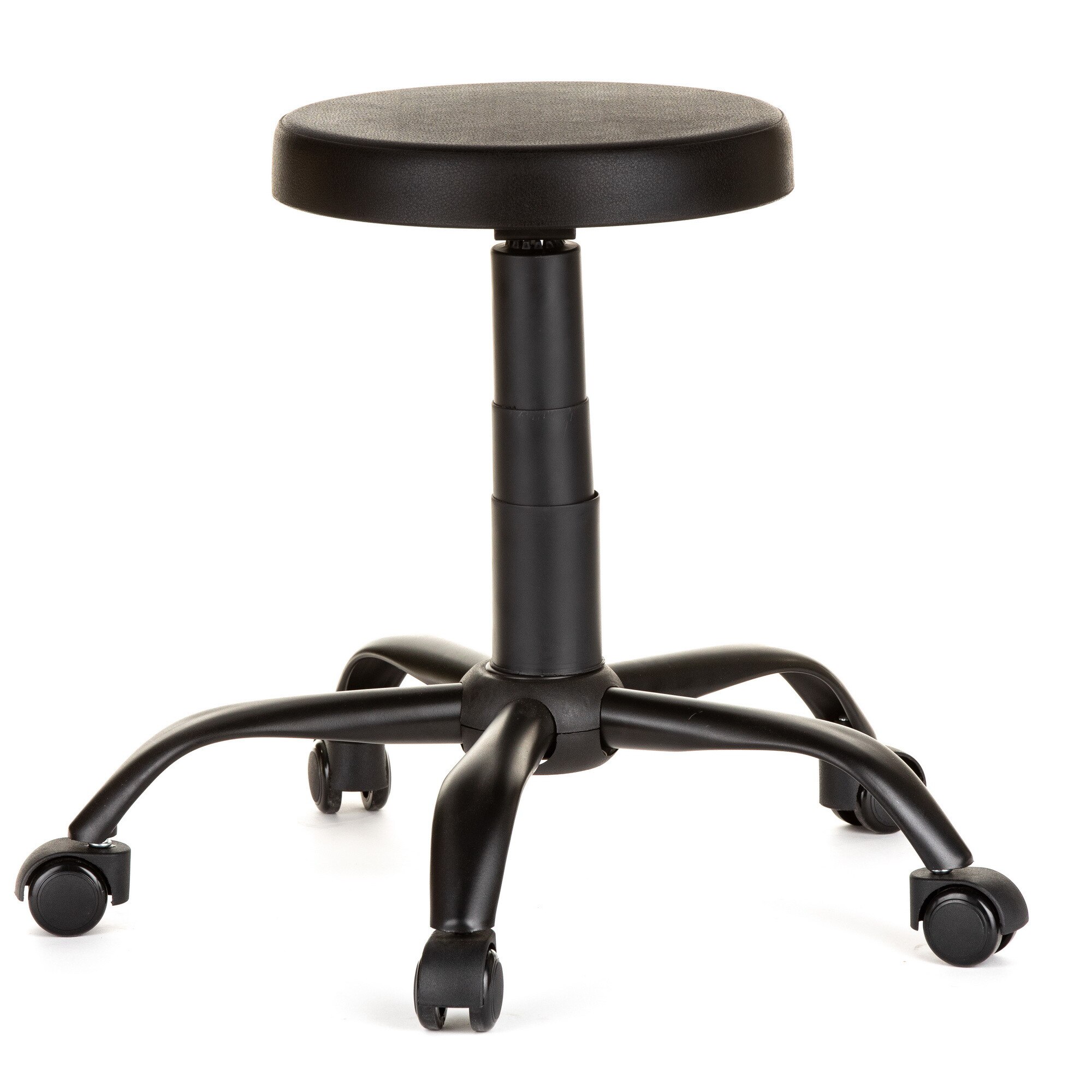 Scaun laborator QMOBILI 1290 ROT BL Negru, sezut rotund poliuretan ...