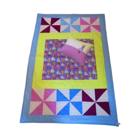 Patura si perna Printesa Sofia, Multicolora, 90x140cm, patchwork - eMAG.ro