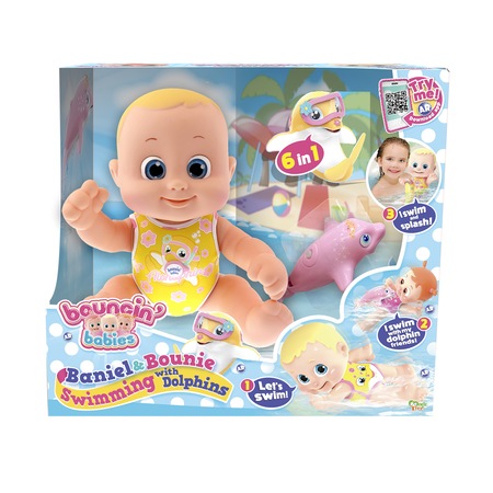 Papusa Bouncin’ Baby, Inoata cu delfinii - Baietel Baniel - eMAG.ro