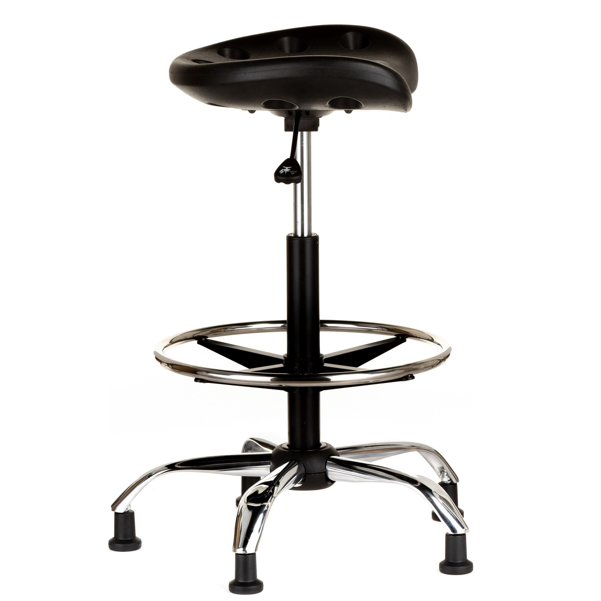 Scaun laborator QMOBILI 1290 EXT TAU CR VE Negru, suport picioare ...