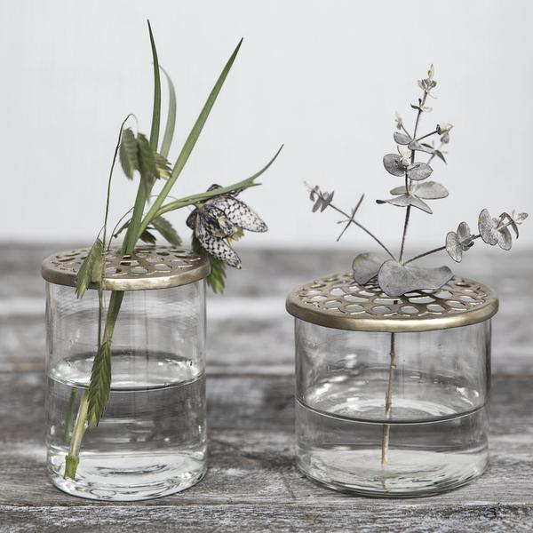 Set 2 Vaze din Sticla cu Capac Auriu Kastanje - eMAG.ro