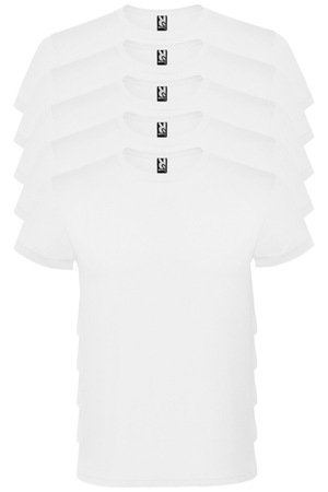 Set 5 Tricouri Clasice, albe, 100% bumbac, M - eMAG.ro