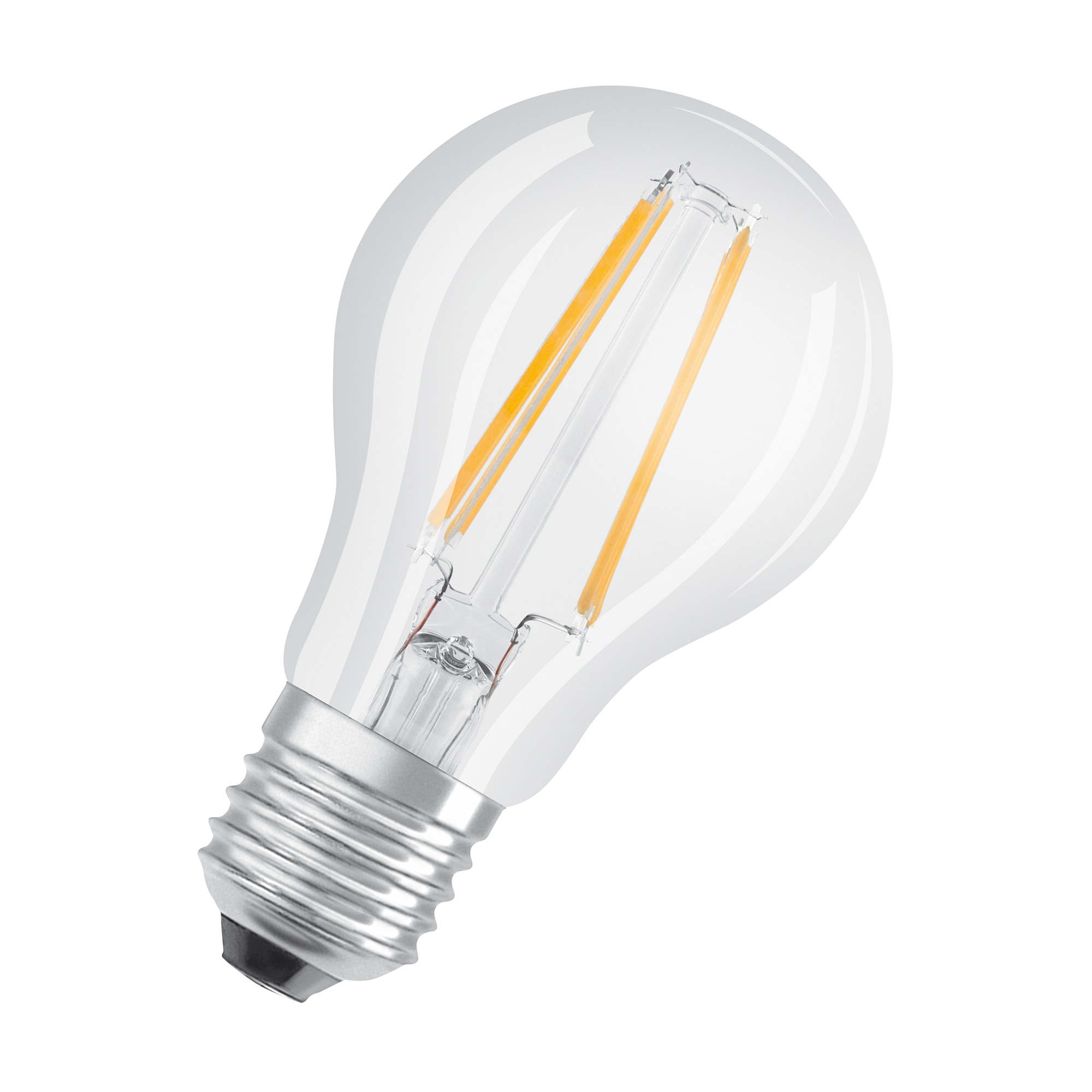 Комплект 3 крушки LED Osram Base Filament A60, E27, 7W (60W), 806 лумена, Топла светлина (2700K ...