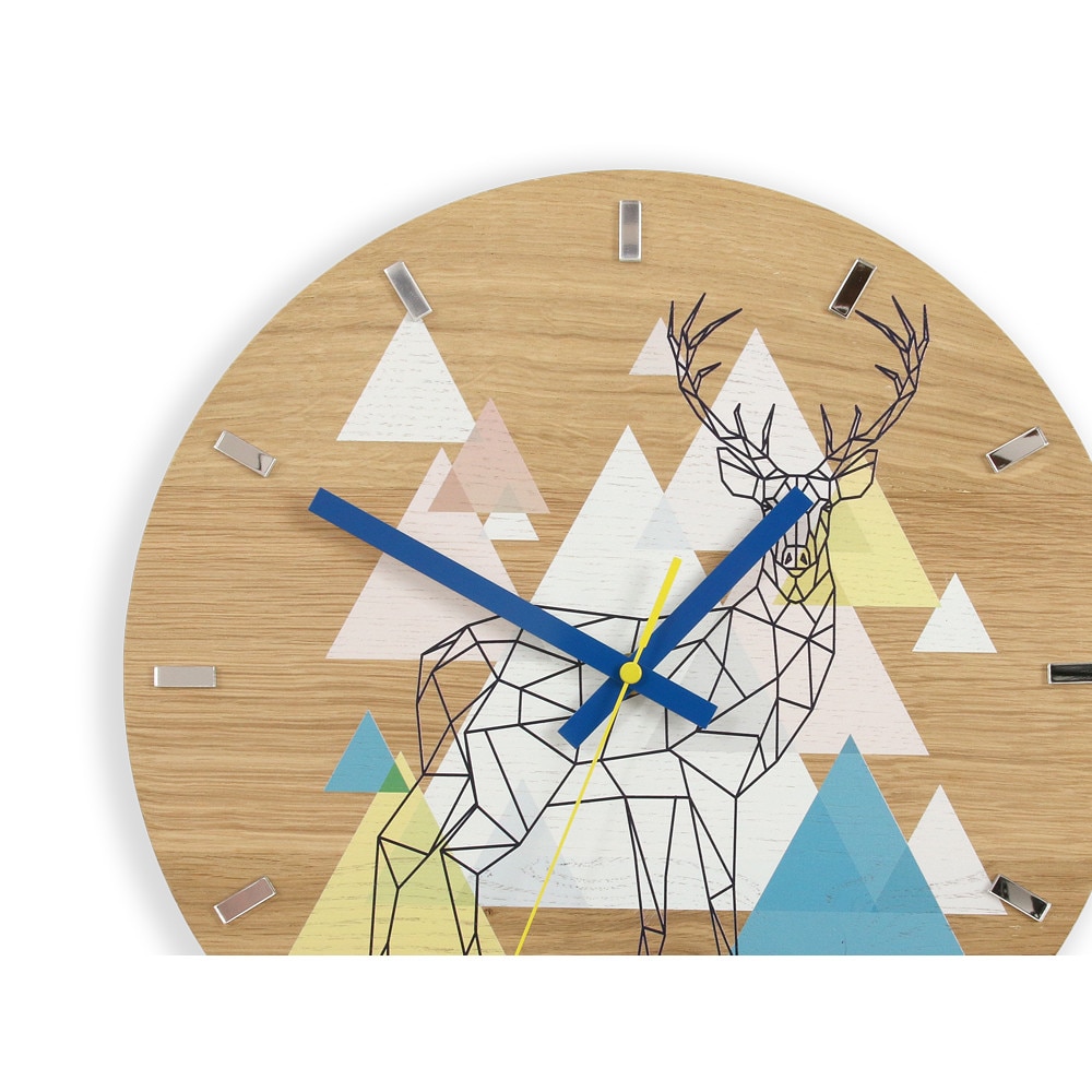 Ceas de perete Geometric, 33 cm, multicolor - eMAG.ro