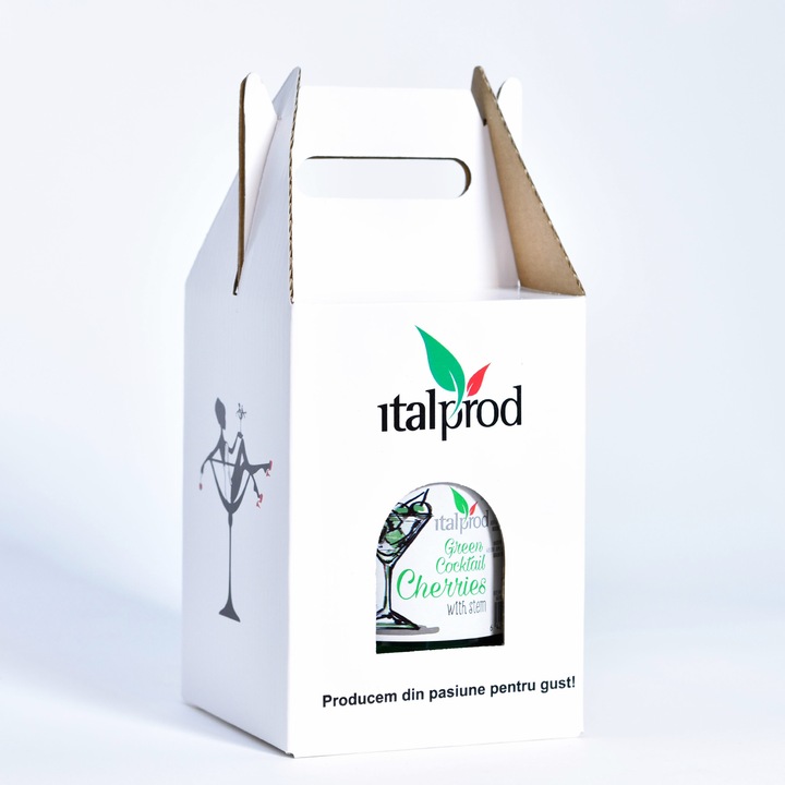 Cirese verzi confiate pentru cocktail cu codita in sirop, ITALPROD, 800 ...