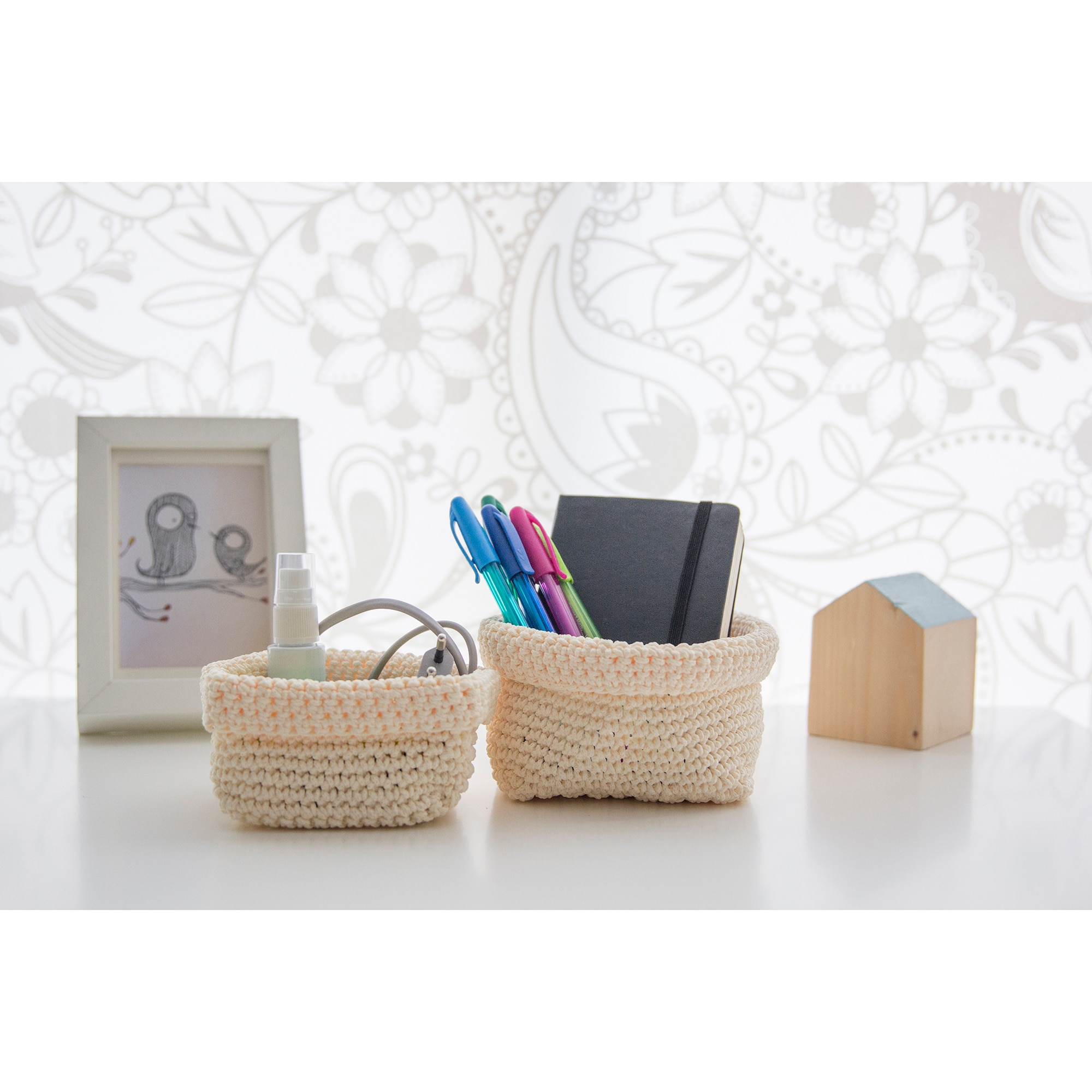 Set cosuri de depozitare crosetate, Jocca, Bej - eMAG.ro