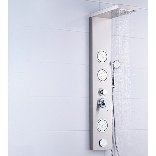 Panel de dus cu hidromasaj " Vintage style", Inox mat - eMAG.ro