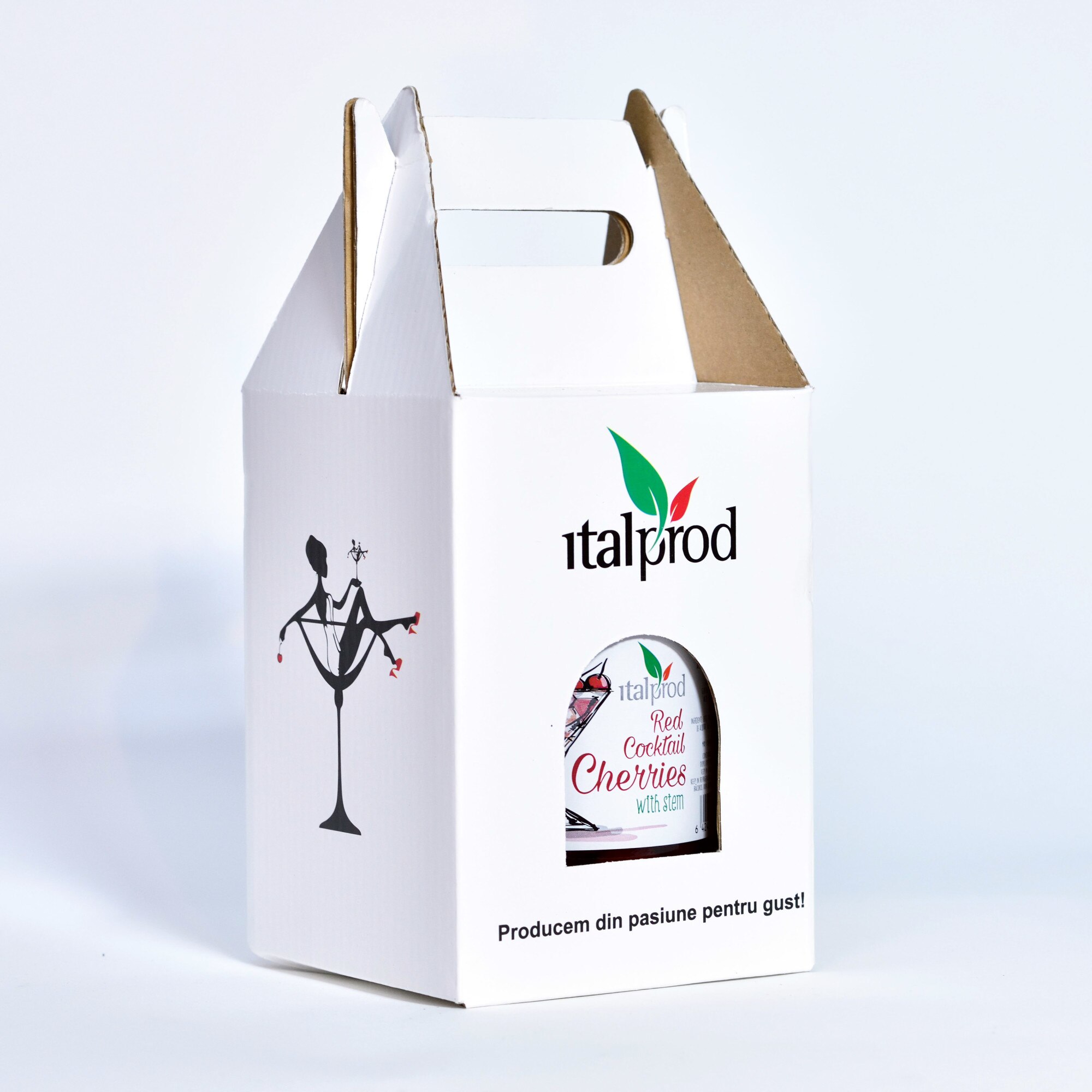 Cirese rosii confiate cu codita in sirop, pentru cocktail, Natural ...