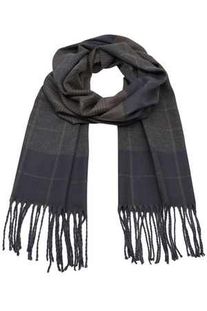 Fular pentru barbati, in carouri windowpane, sezon rece, cu franjuri ...