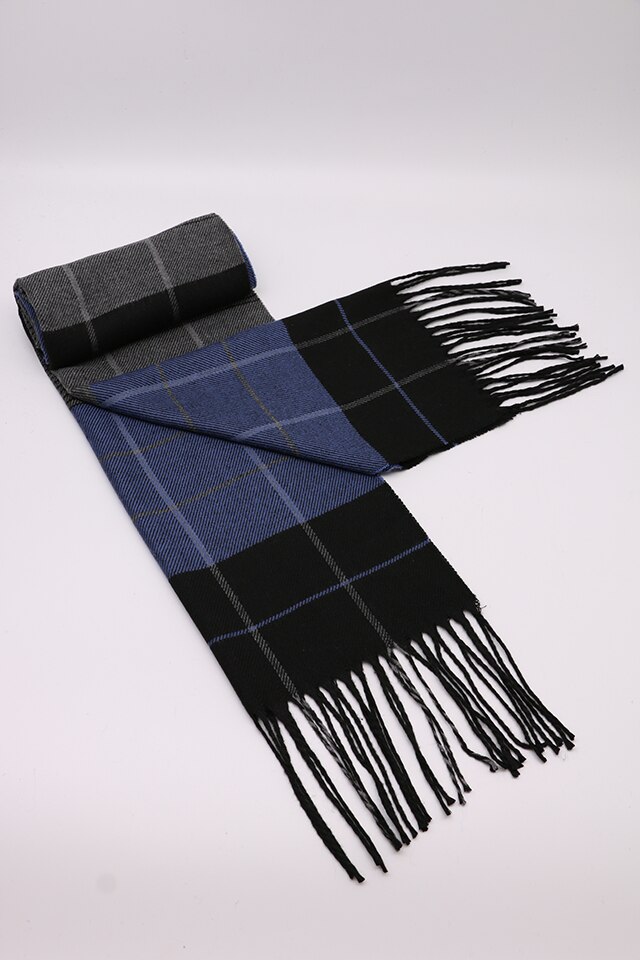 Fular pentru barbati, in carouri windowpane, pentru perioada rece, cu ...