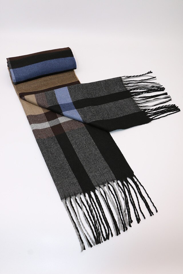 Fular pentru barbati, in carouri tip madras linii mari, sezonul rece ...