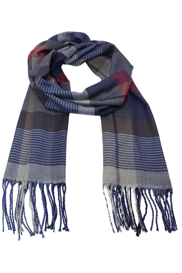 Fular pentru barbati ,combinatie carouri si dungi, pentru perioada rece ...