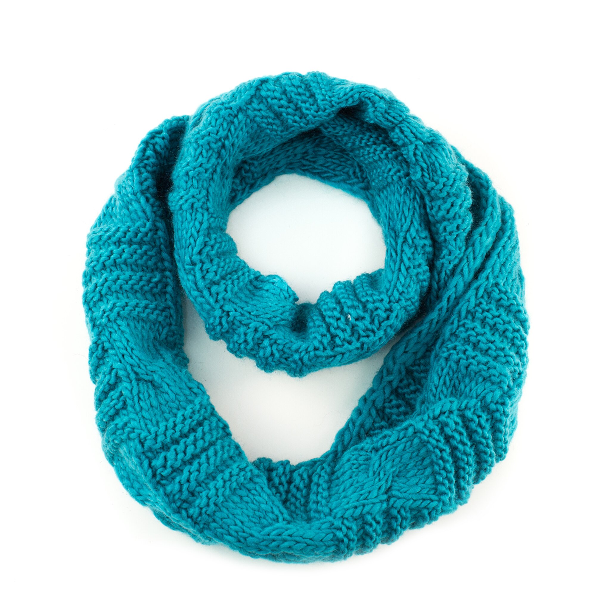 Fular circular dama tricotat D418-182-turcoaz - eMAG.ro