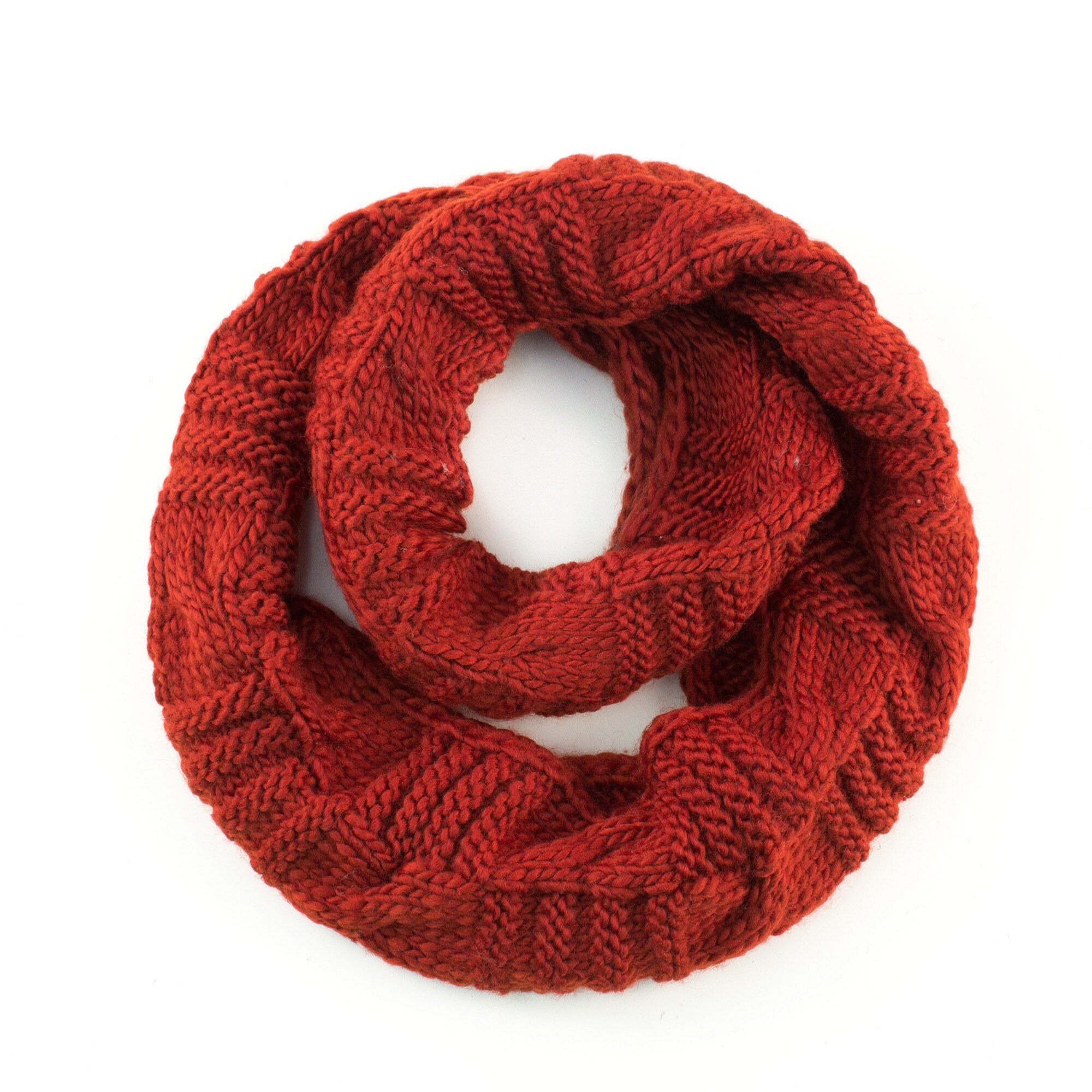 Fular circular dama tricotat D418-182-ruginiu - eMAG.ro