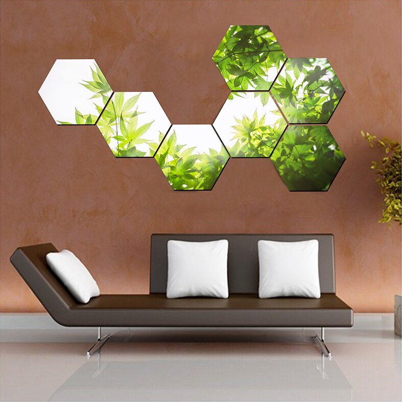 Set tablouri hexagonale Frunze, 150x81 cm - eMAG.ro