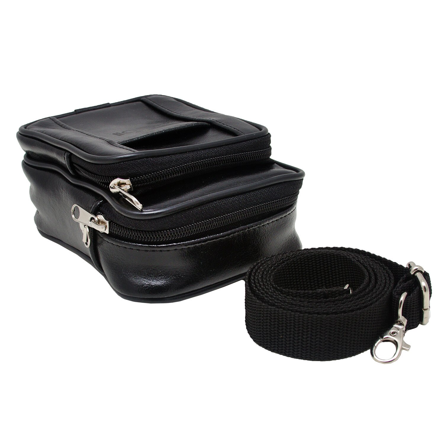 Mini Borseta/Geanta barbateasca din piele naturala neagra - 26N - eMAG.ro