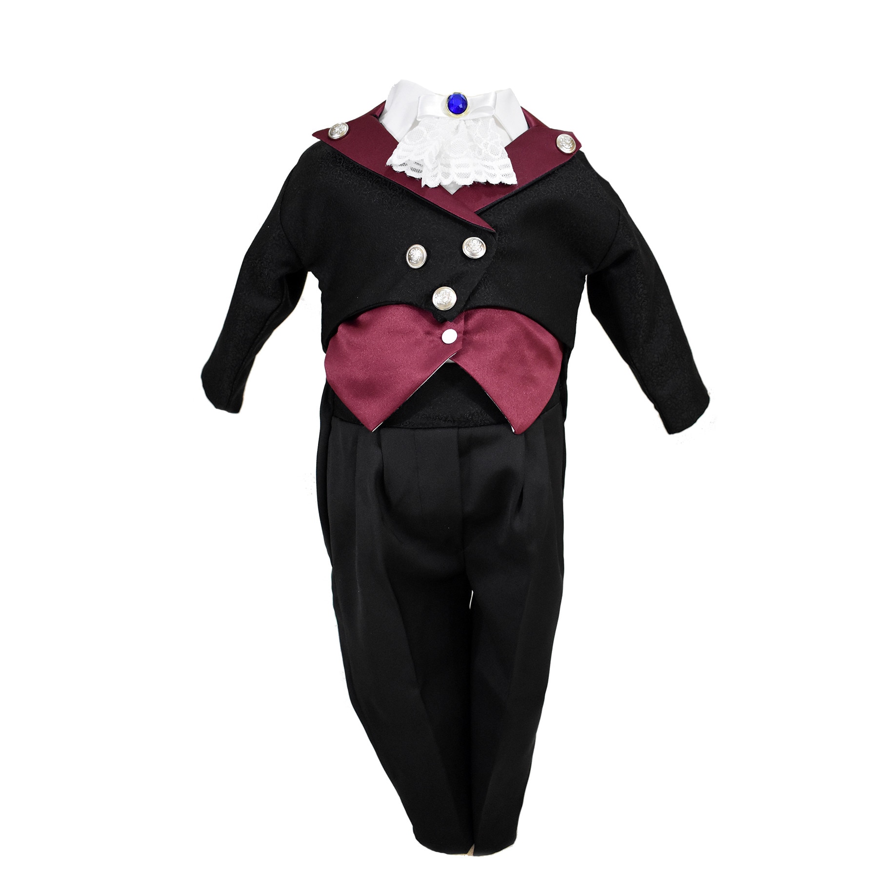 Frac de botez Eric Negru/Grena, Albinuta Kids, 3-6 luni - eMAG.ro