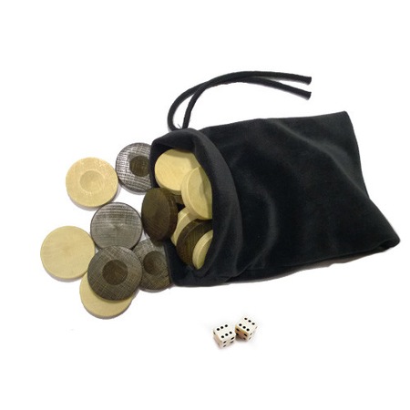 Set 30 accesorii table, ORESHAK, Lemn, 35 mm, 2 zaruri, Multicolor ...