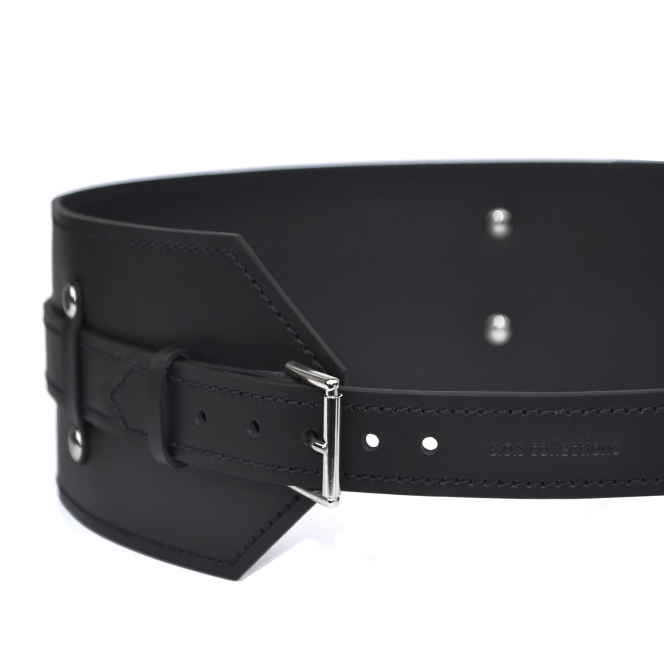 Curea lata Luxurious, s.o.s collections, piele naturala, negru, Marimea ...