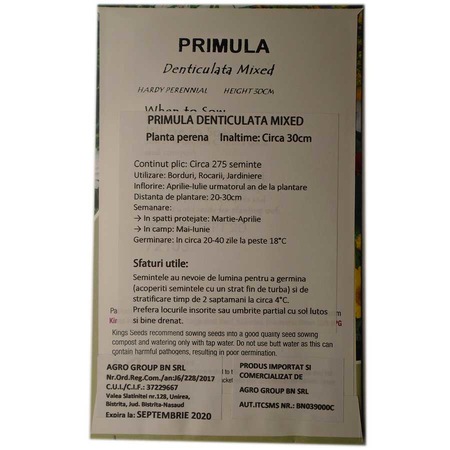 Seminte de Primula Denticulata Primule, 275 seminte - eMAG.ro