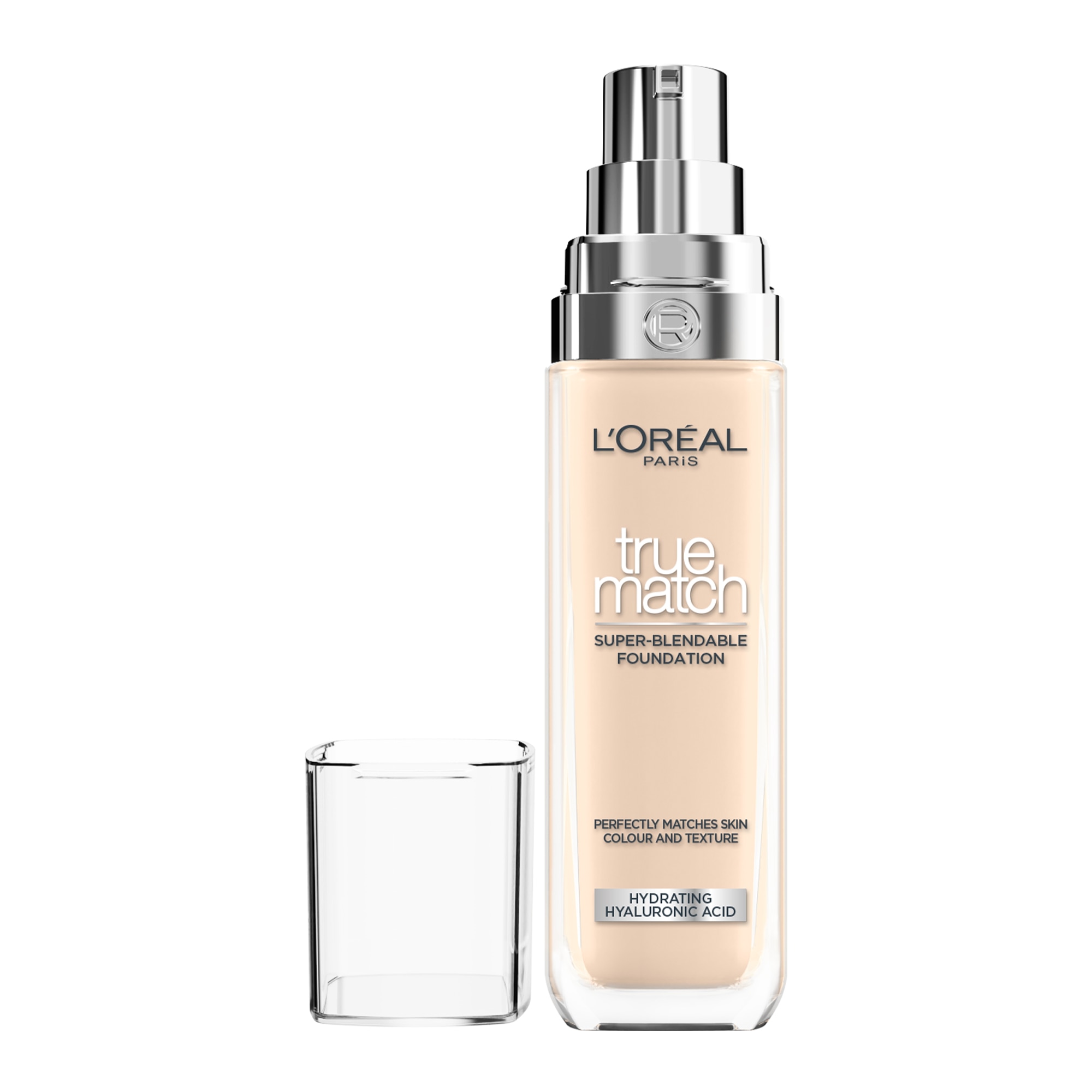 Fond de ten L'Oreal Paris True Match 1N Subton Neutru, infuzat cu acid hialuronic, se adapteaza ...
