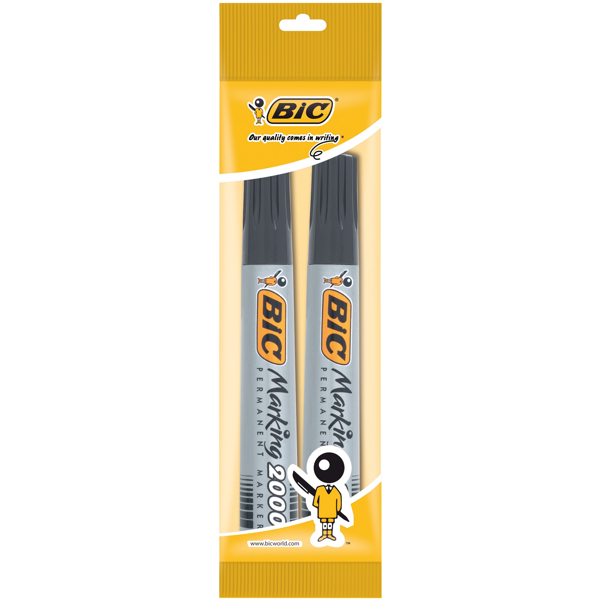 Set 2 bucati marker BIC permanent 2000, negru - eMAG.ro