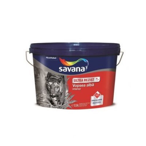 Vopsea superlavabila, superalba, Savana cu Teflon, de interior, alba 2.5L - eMAG.ro