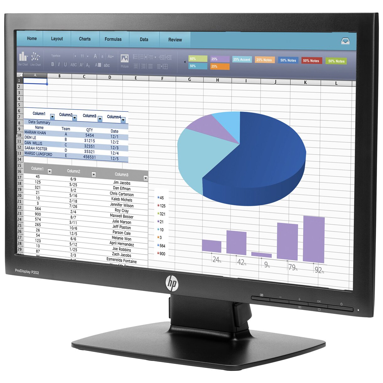 Monitor LED HP ProDisplay P202, 20", DisplayPort, Negru, K7X27AA - eMAG.ro