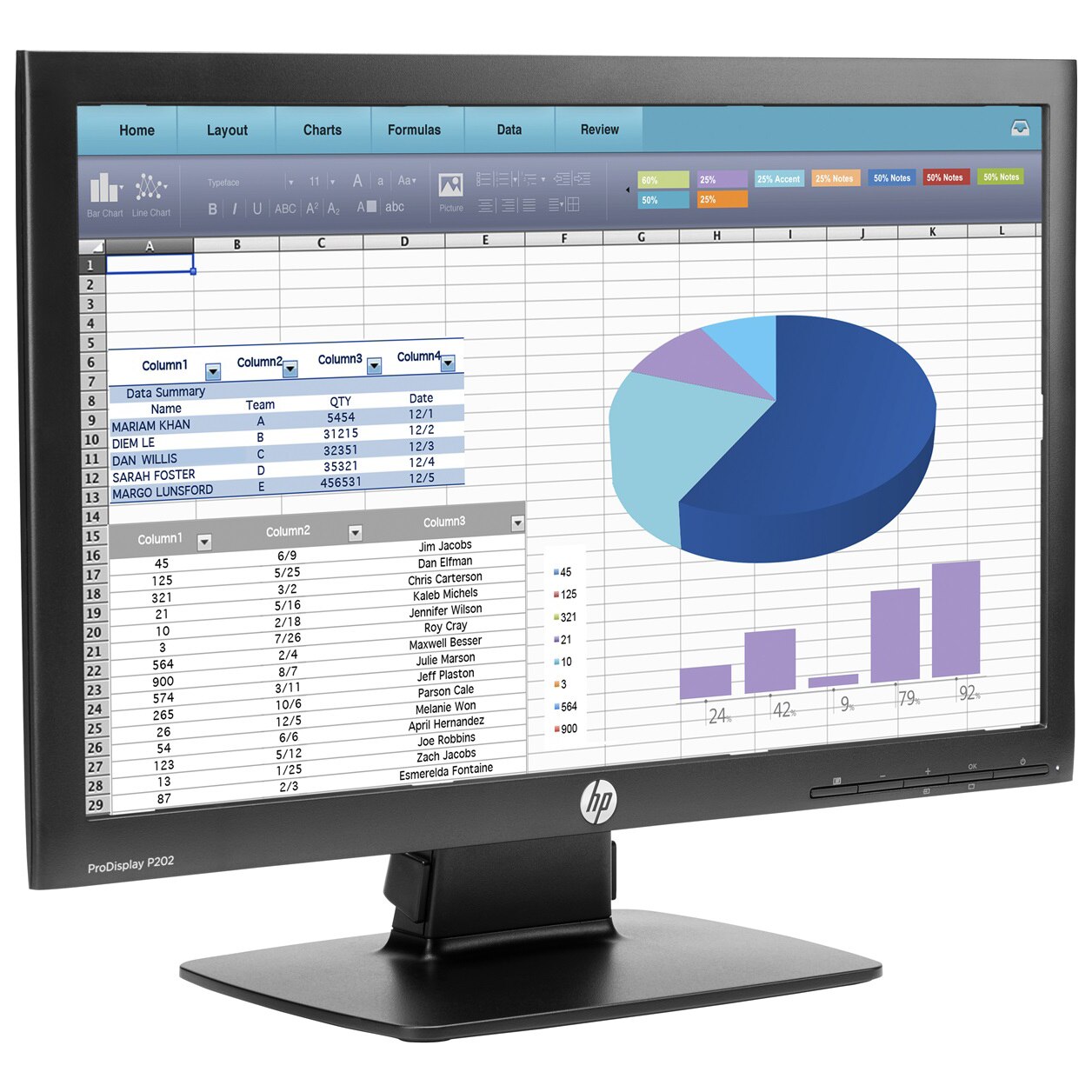 Monitor LED HP ProDisplay P202, 20", DisplayPort, Negru, K7X27AA - eMAG.ro