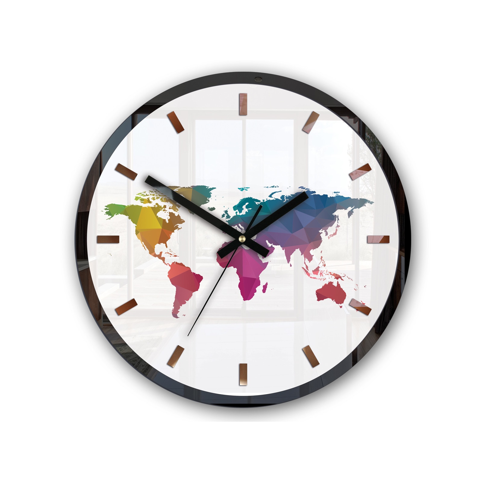 Ceas de perete ModernClock, Color Map, 30 cm - eMAG.ro