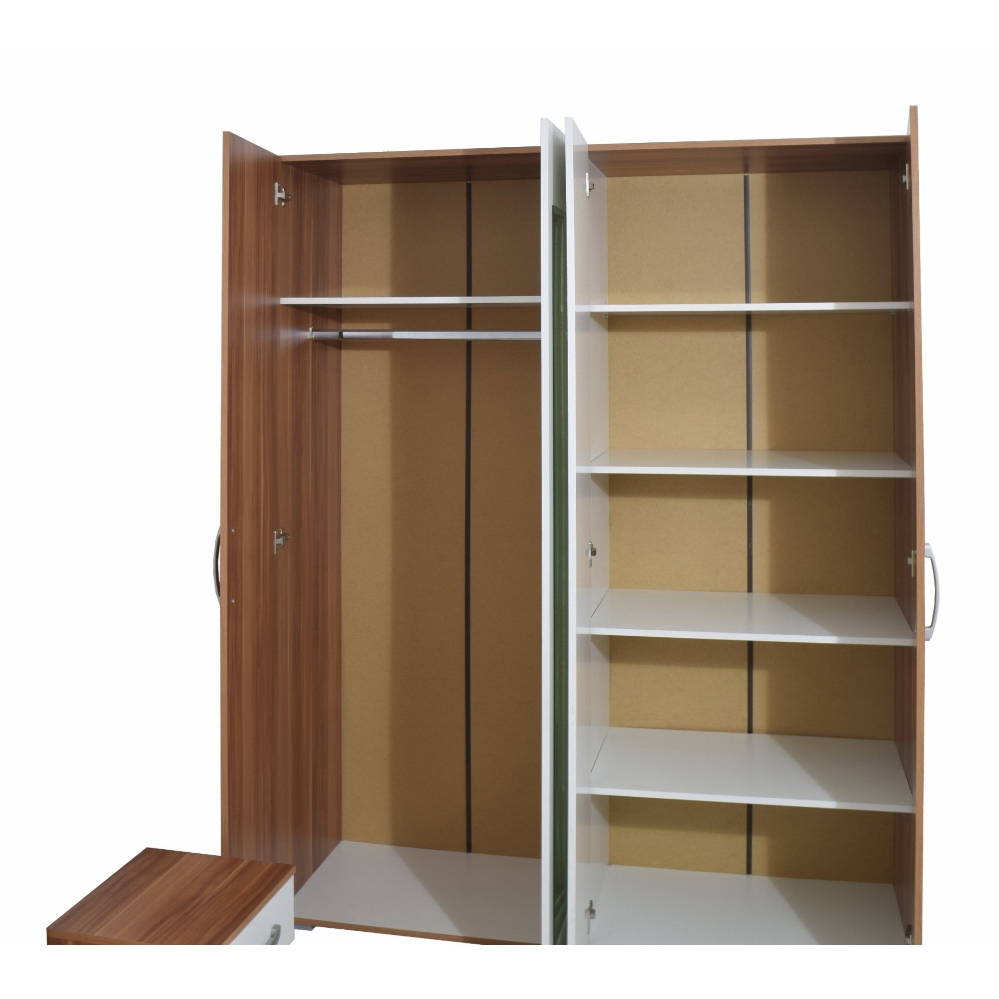 Set Dormitor Paris, Prun/Alb - eMAG.ro