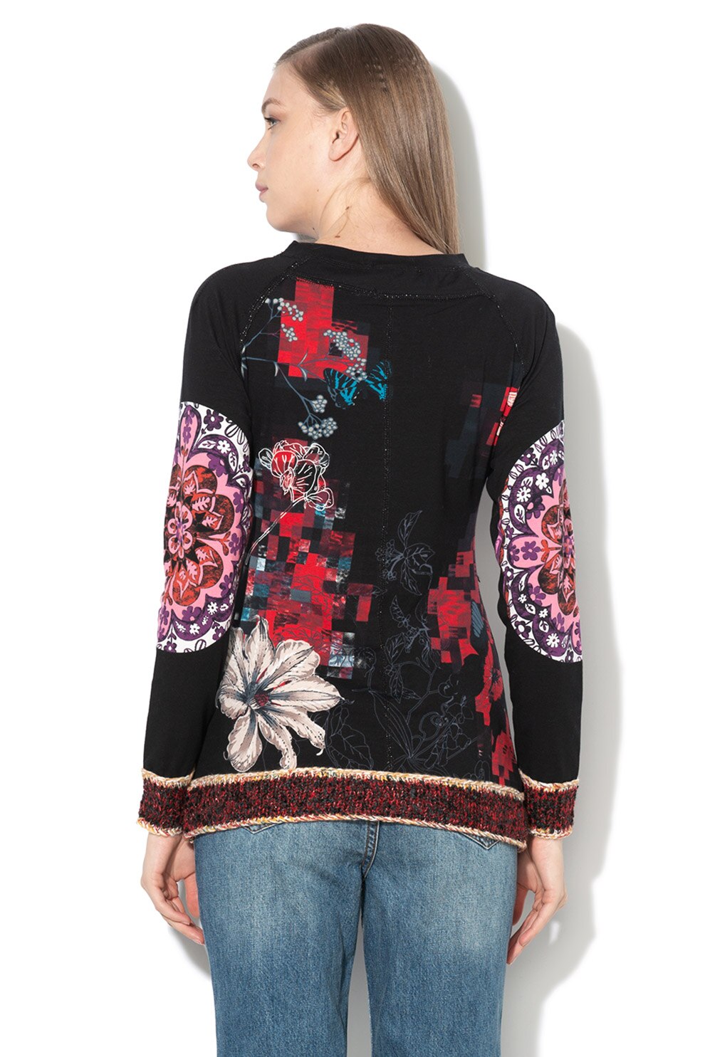 DESIGUAL, Bluza cu model Milena, Multicolor, XL - eMAG.ro