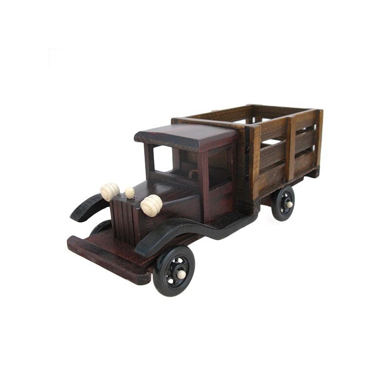 Masina de epoca cu remorca din lemn maro, Giftpoint - eMAG.ro