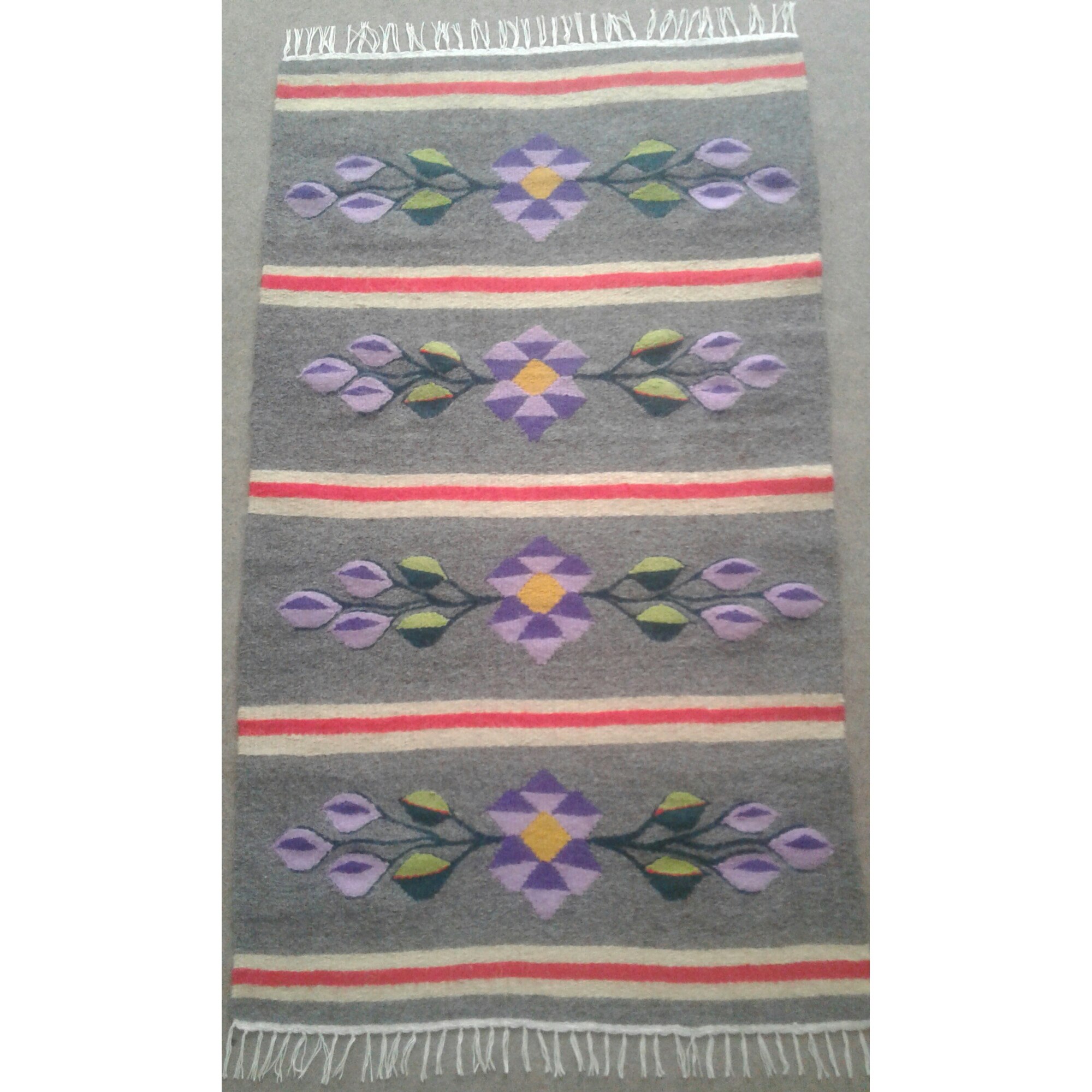 Covor traditional lucrat manual din lana, Covorul Oltenesc, 70 x 120 cm ...