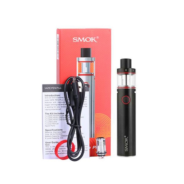 Kit Tigara Electronica Smok Vape Pen Plus, 3000 mAh, 4ml, negru - eMAG.ro