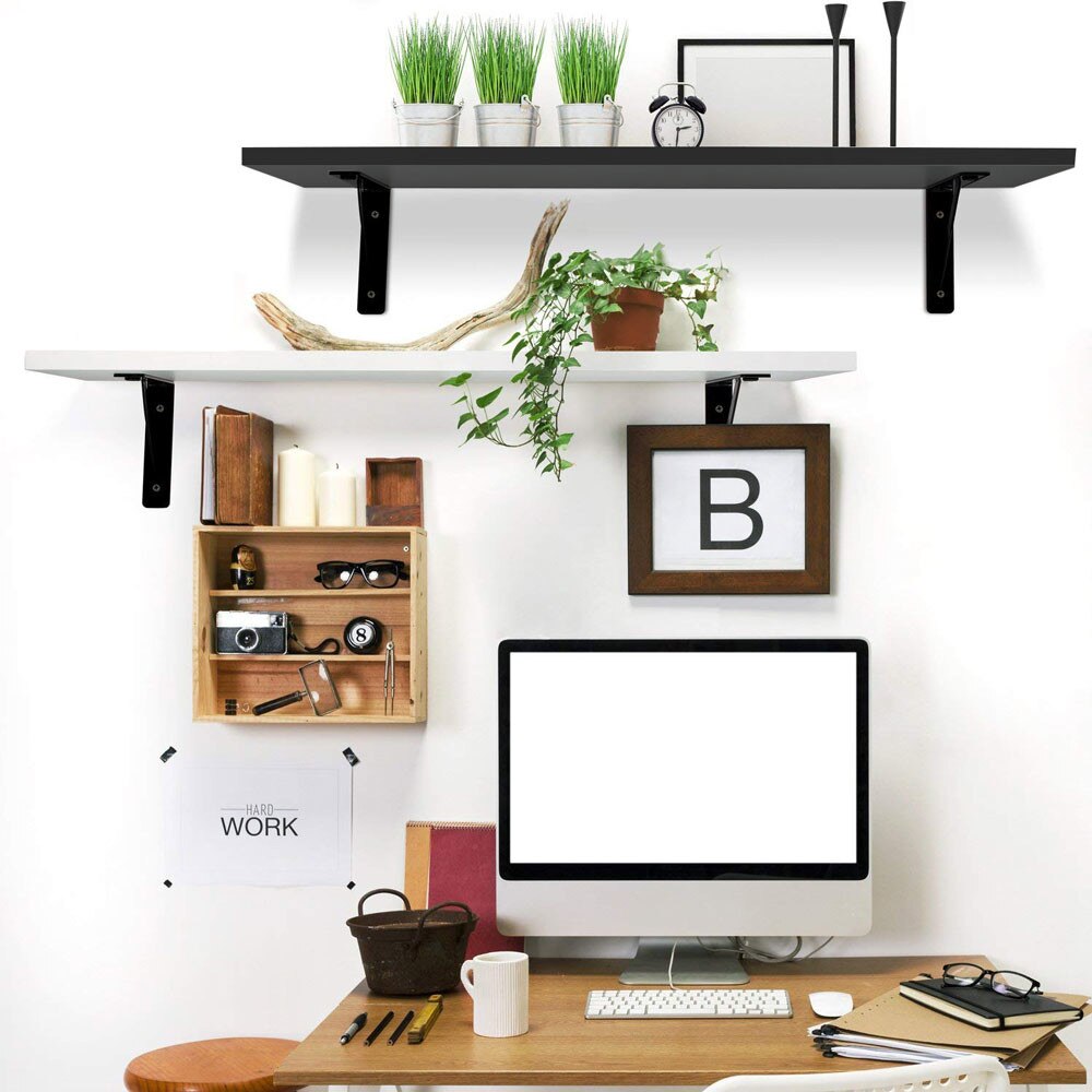 Polita cu suport console, 120x19x22 cm, Arly, PAL Wenge - eMAG.ro