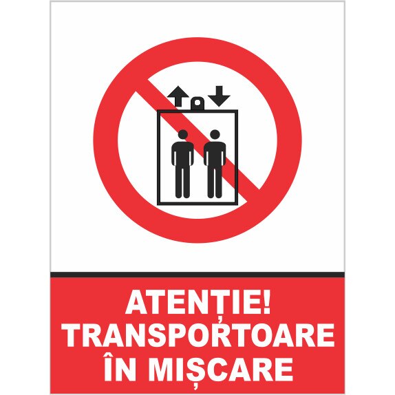 Indicator autocolant - Atentie transportatoare miscare, 20x26 cm - eMAG.ro