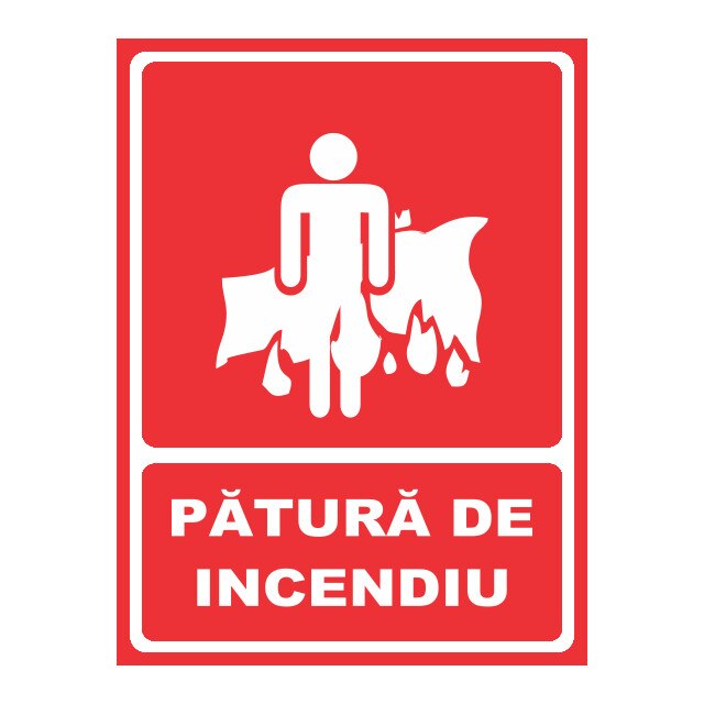 Indicator autocolant - Patura de incendiu, 15x20 cm - eMAG.ro