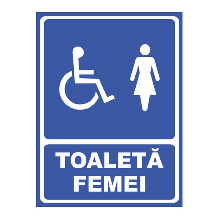 Indicator placuta PVC - Toaleta femei, 15x20 cm - eMAG.ro
