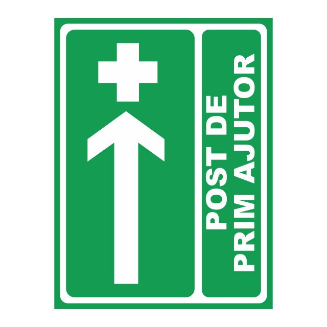 Indicator post de prim ajutor, autocolant + PVC 15x20cm - eMAG.ro