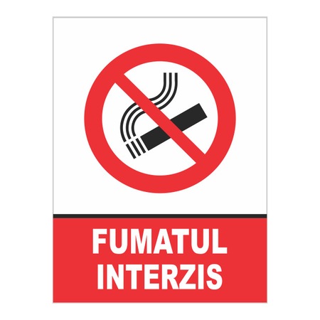 Indicator autocolant - Fumatul interzis, 15x20 cm - eMAG.ro