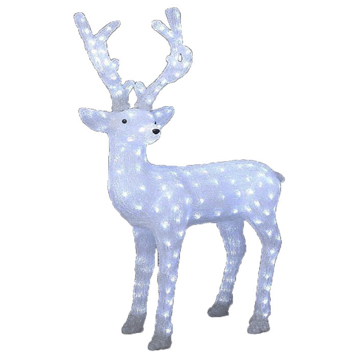 Decoratiune acrilica Craciun cu LED ren luminos 100 cm, de exterior ...