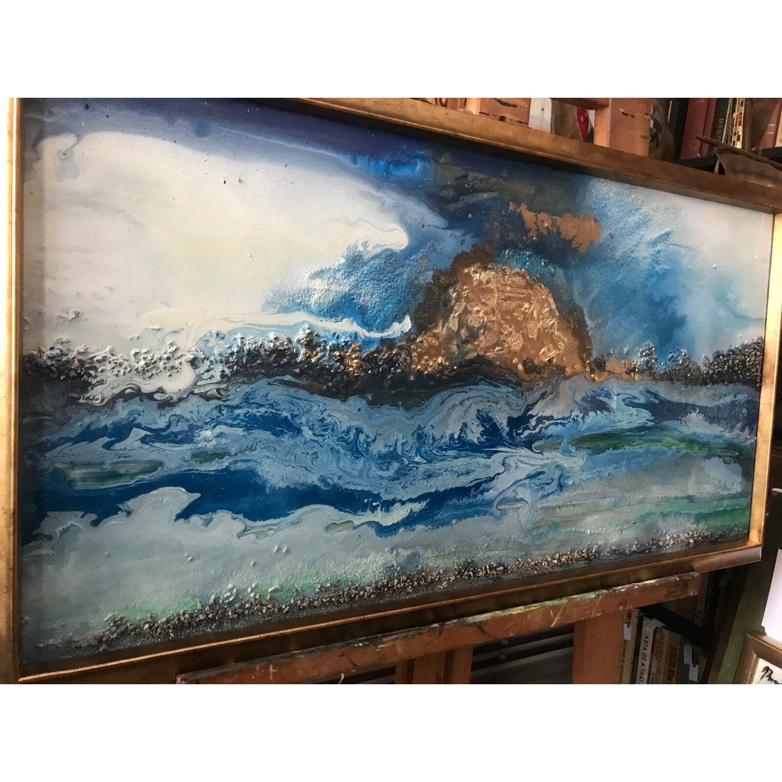 Apus la malul marii,tablou cu apus de soare, Tablou abstract, pictura ...