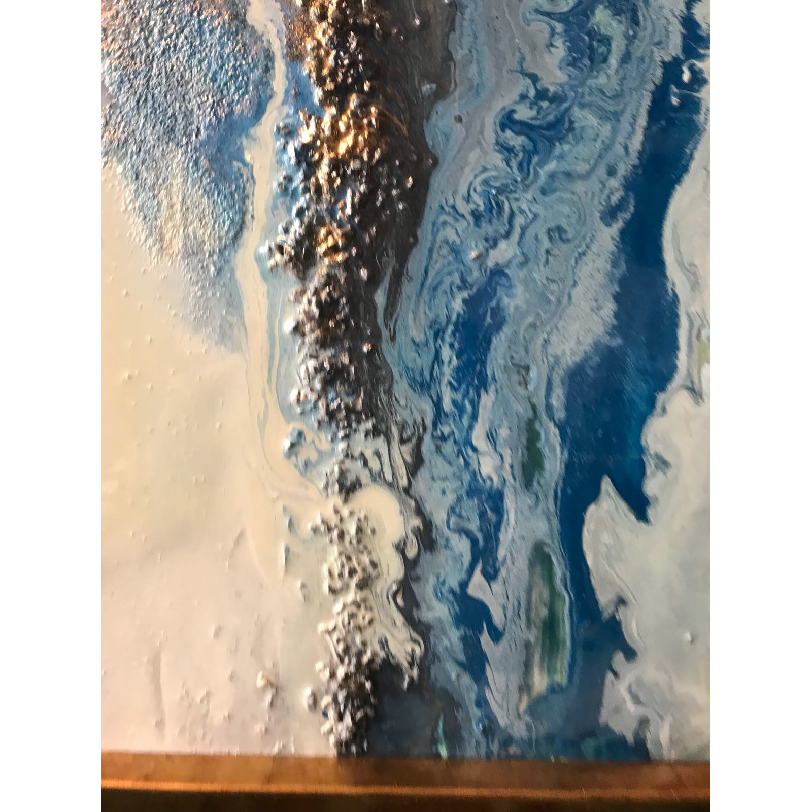 Tarm de mare la rasarit de soare, Tablou cu foita de aur, Pictura ...