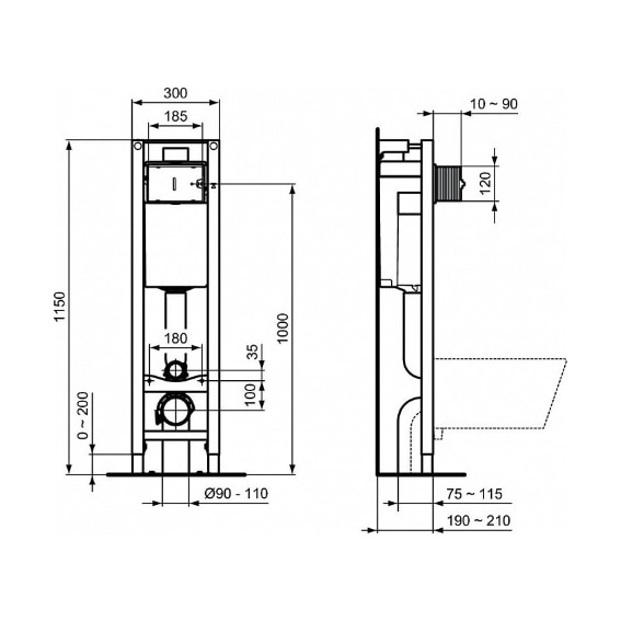 Rezervor incastrat Ideal Standard si clapeta crom - eMAG.ro