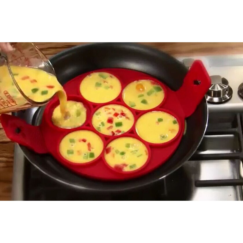 Forma pentru gatit clatite si oua, silicon alimentar, 7 in 1 - eMAG.ro