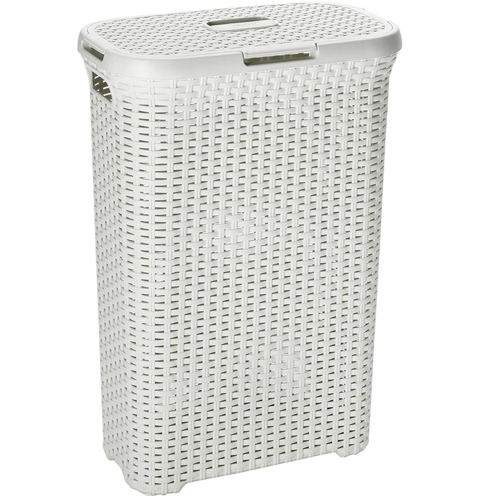 Cos rufe, imitatie ratan, Curver Natural Style 60L, Bej, 44x61x34 cm ...