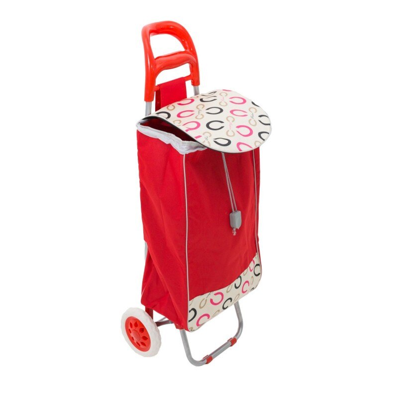 Carucior de piata grunberg cu 2 roti, rosu si manusi bucatarie - eMAG.ro