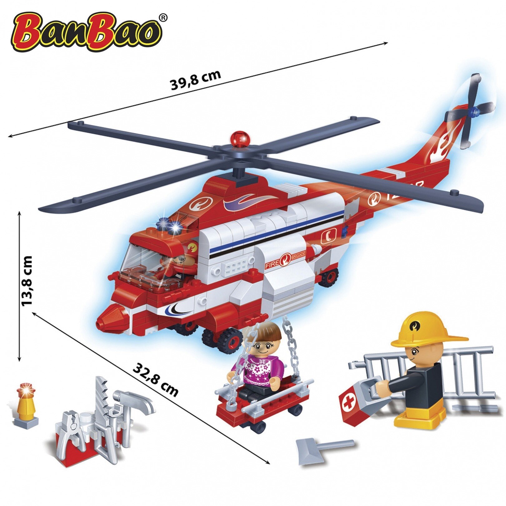 Set constructie Elicopter pompieri, BanBao - eMAG.ro
